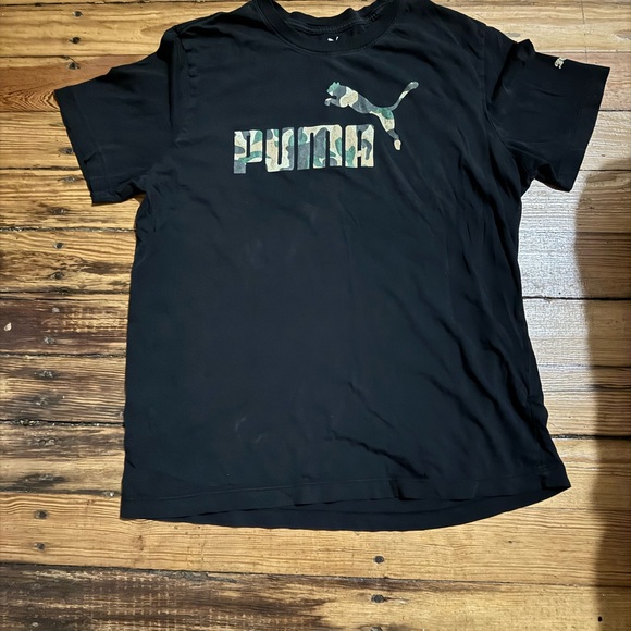 Puma | Shirts | Puma Mens Tshirt Large Black Camo Logo | Poshmark
